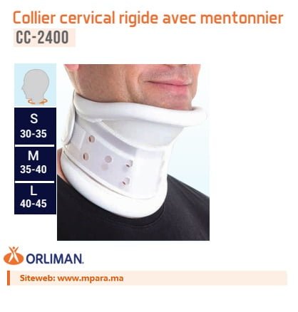 Collier cervical rigide avec mentonnier ORLIMAN CC-2400 - mpara